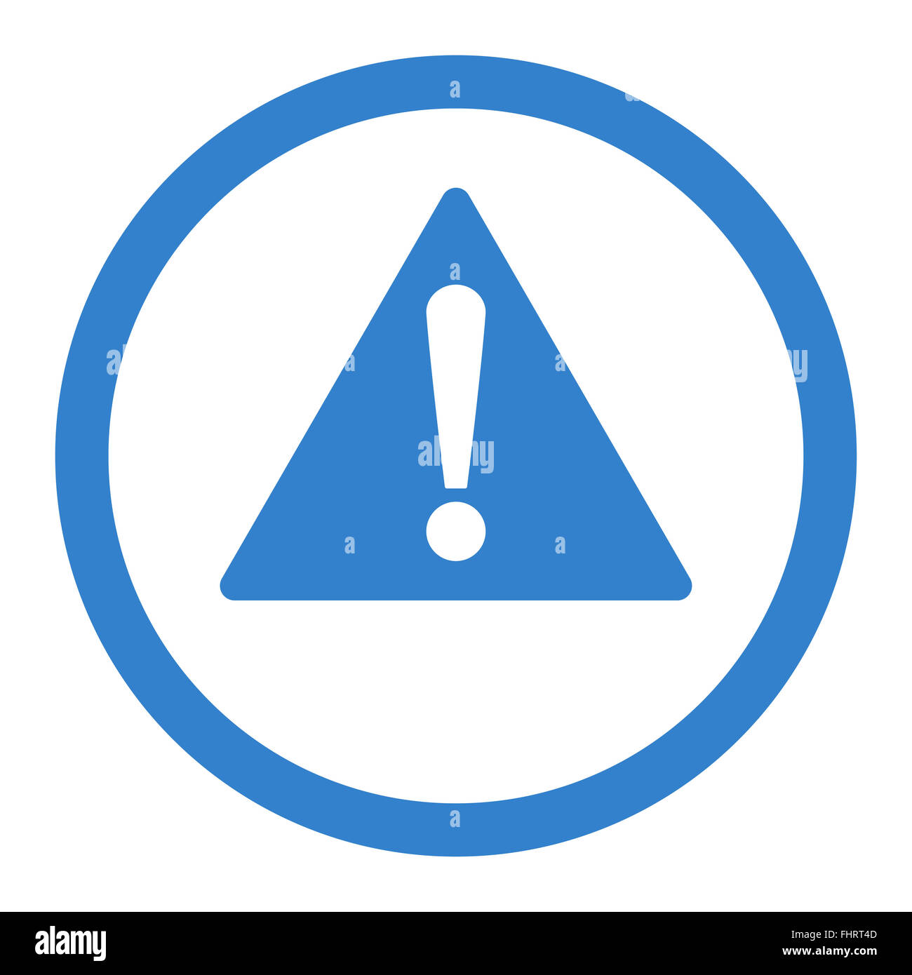 Warning flat cobalt color rounded raster icon Stock Photo - Alamy