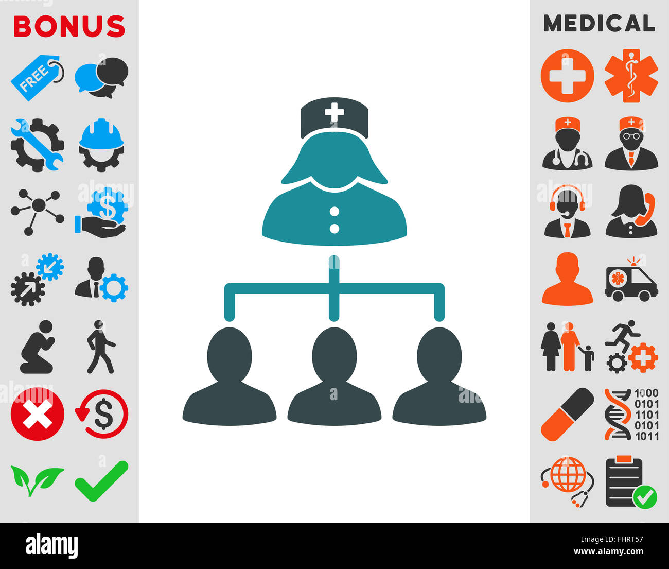 Nurse Patients Connections Icon Stock Photo - Alamy