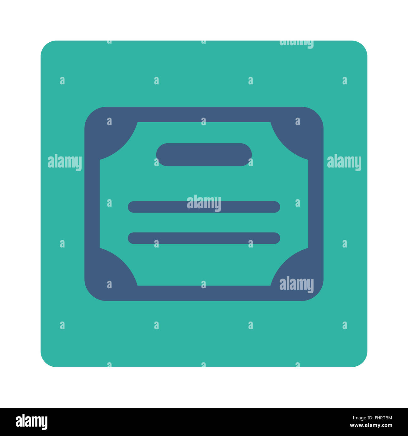 Certificate Rounded Square Button Stock Photo - Alamy