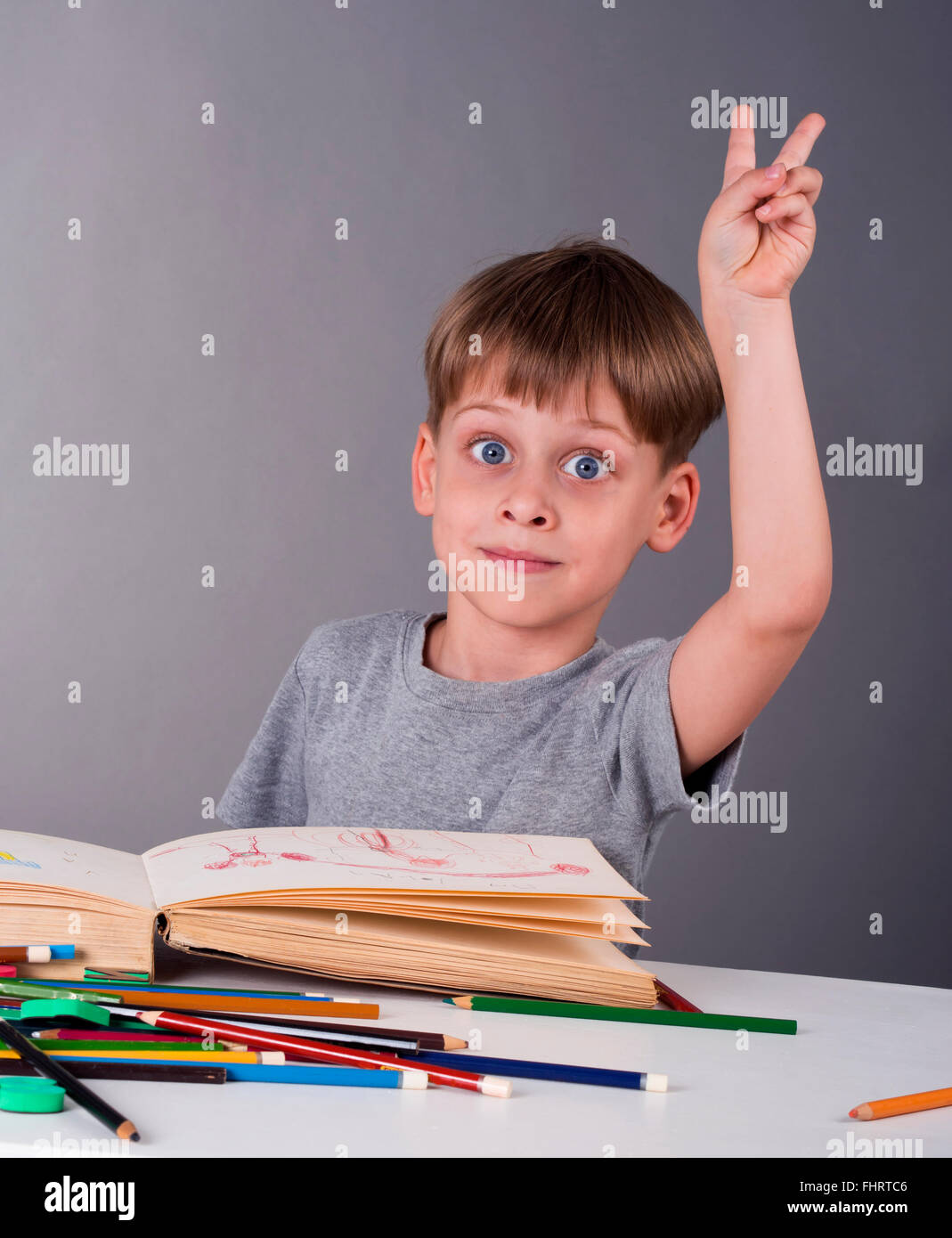 hardworking pupil, education concept Stock Photo - Alamy