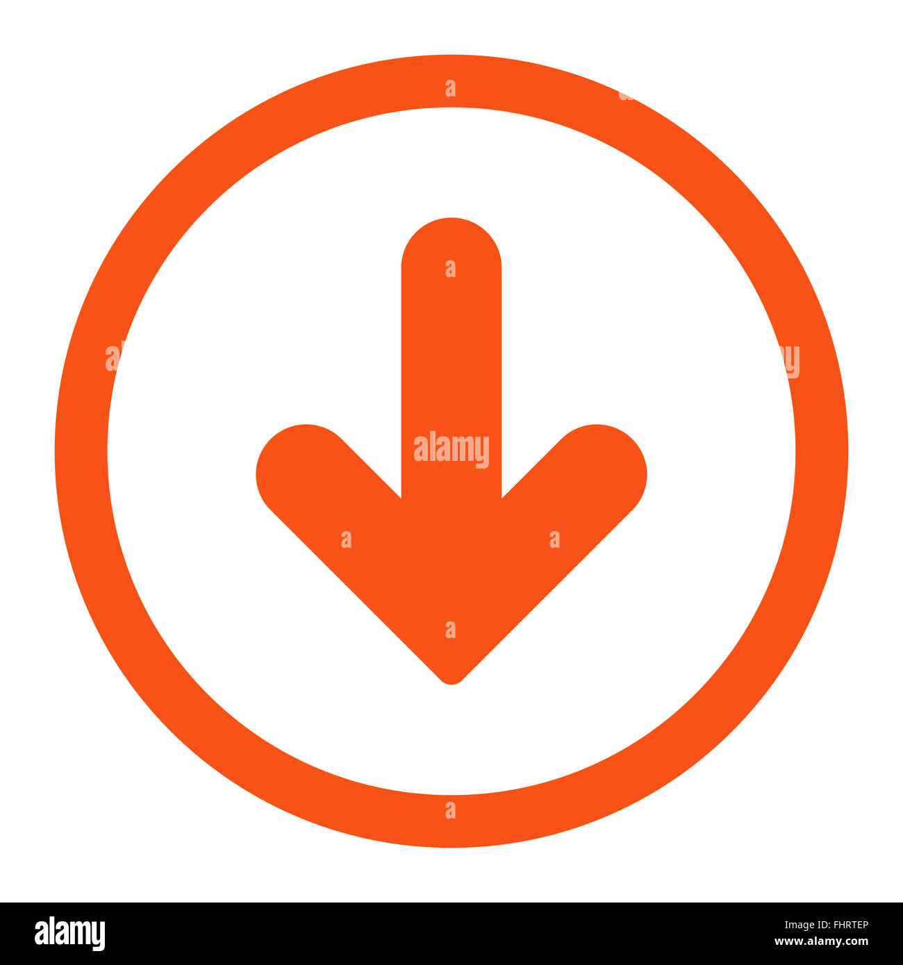 Arrow Down flat orange color rounded vector icon Stock Photo - Alamy