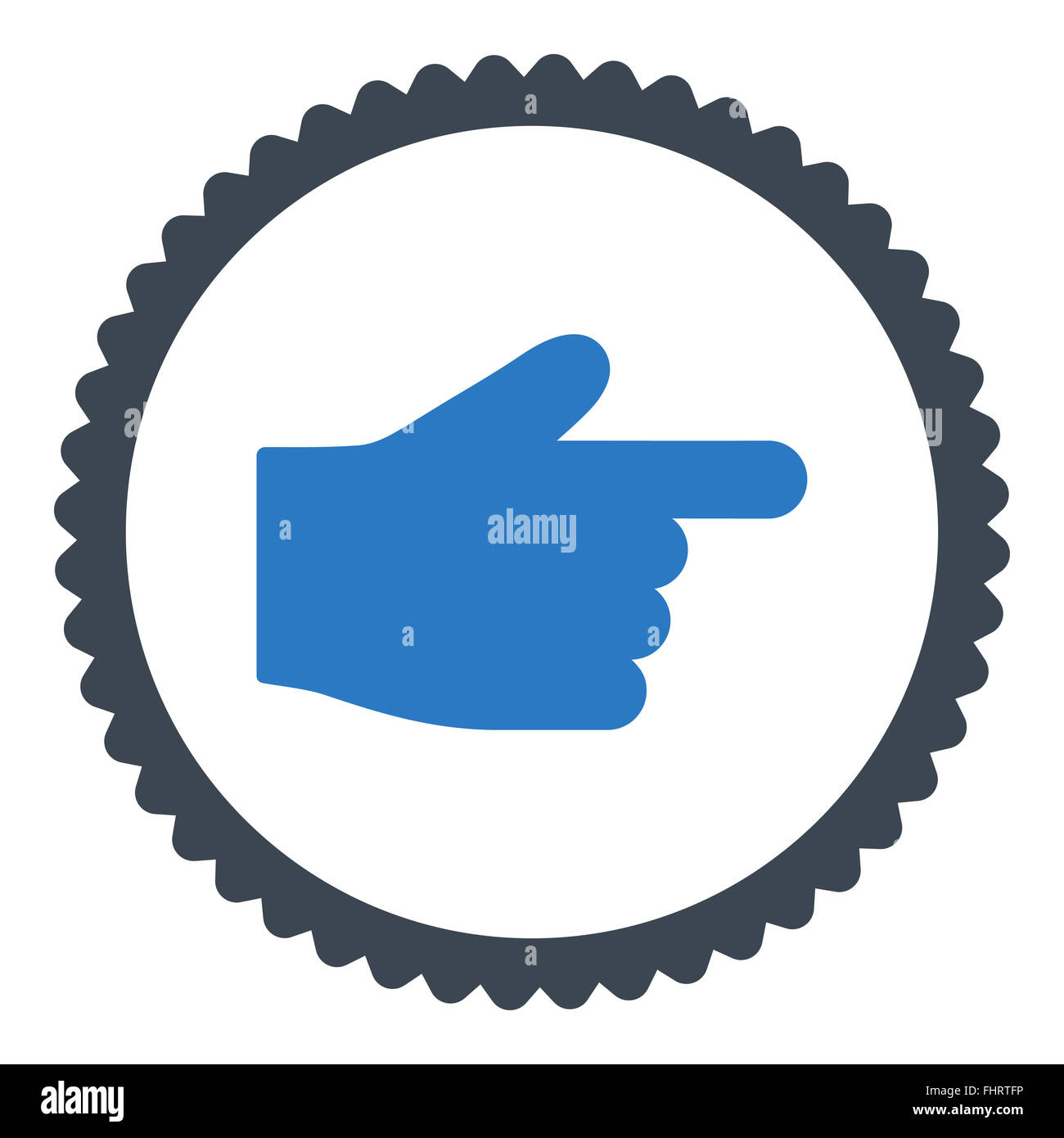 Index Finger flat smooth blue colors round stamp icon Stock Photo - Alamy