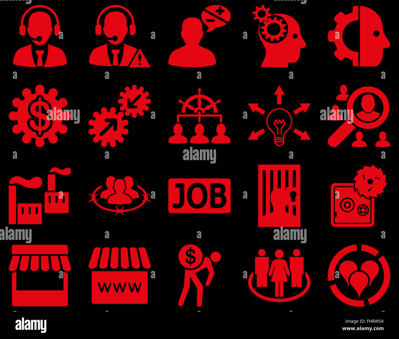 Business, service, management icons Stock Photo - Alamy