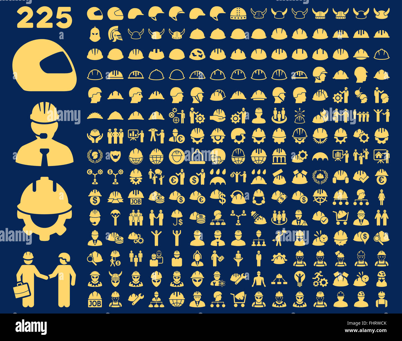 Work Safety and Helmet Icon Set Stock Photo - Alamy
