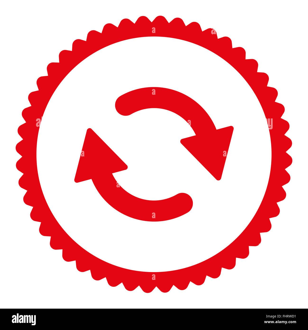 Refresh flat red color round stamp icon Stock Photo - Alamy