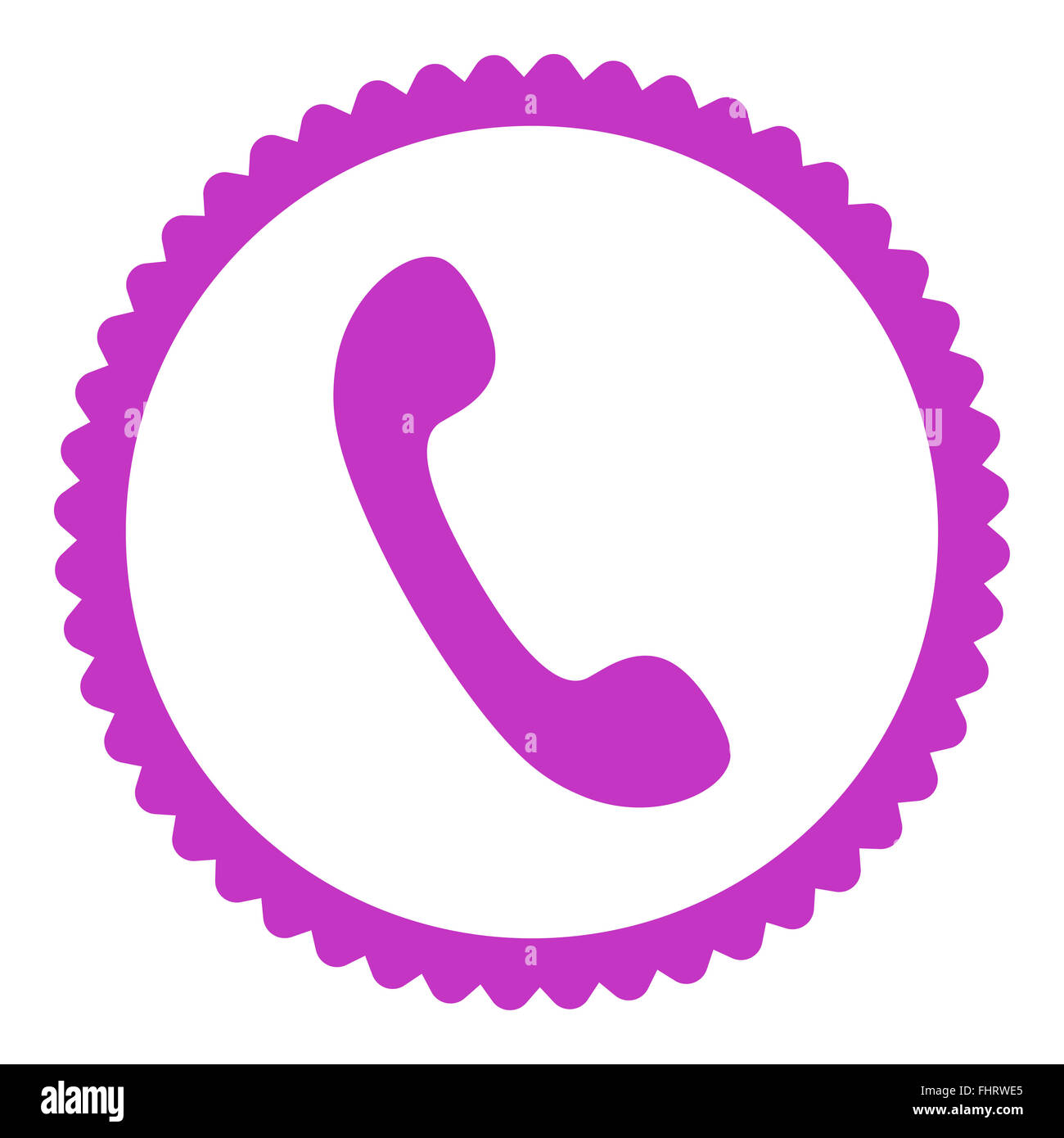 Phone flat violet color round stamp icon Stock Photo - Alamy