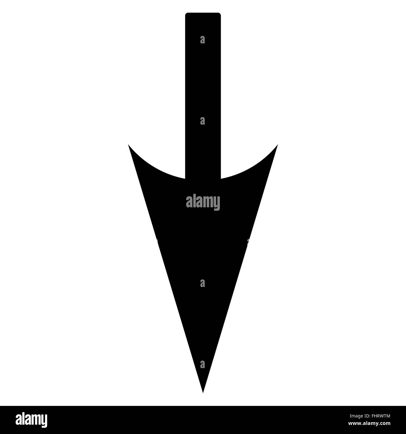 Sharp Down Arrow flat black color icon Stock Photo - Alamy