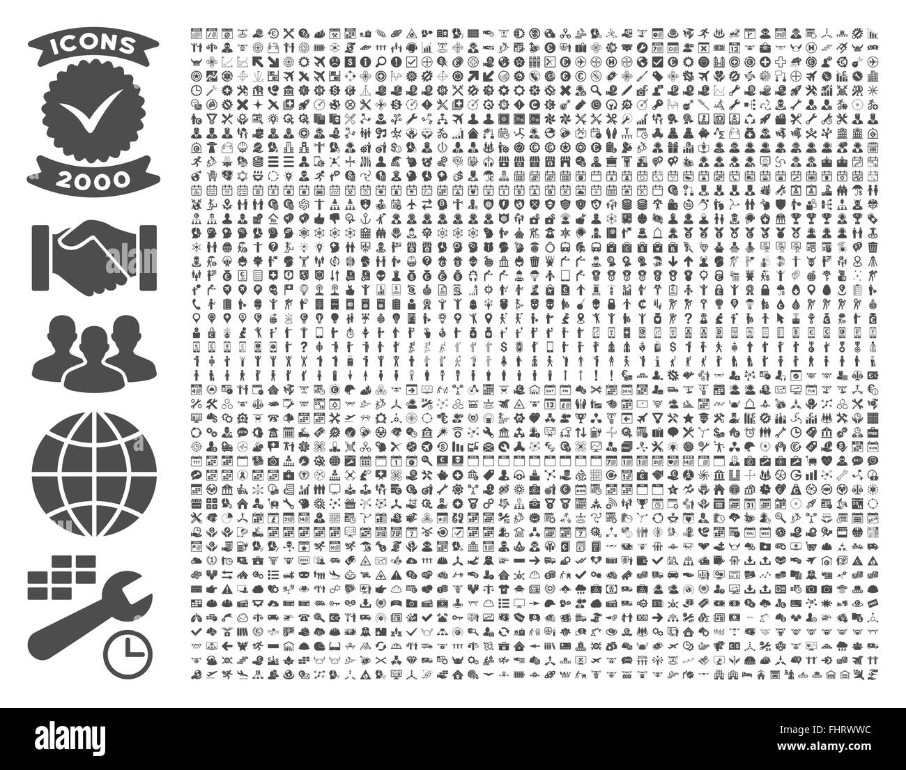 Collection Of 2000 Flat Vector Icons Stock Photo - Alamy
