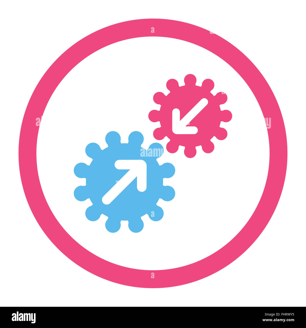 Integration flat pink and blue colors rounded vector icon Stock Photo ...