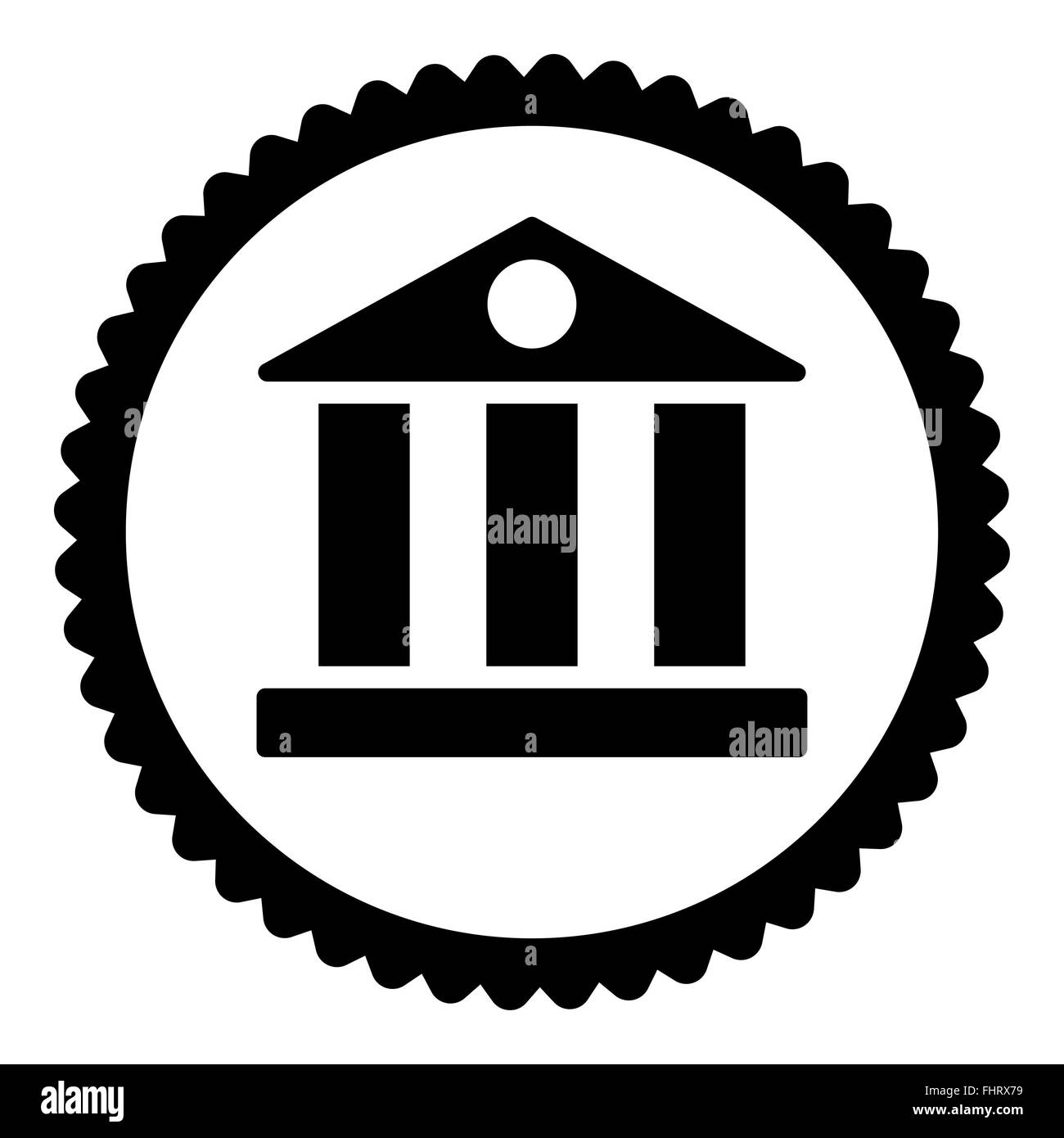 Bank flat black color round stamp icon Stock Photo - Alamy