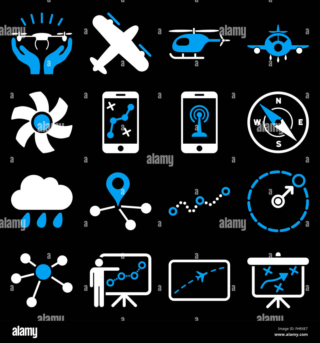 Aircraft navigation icon set Stock Photo - Alamy