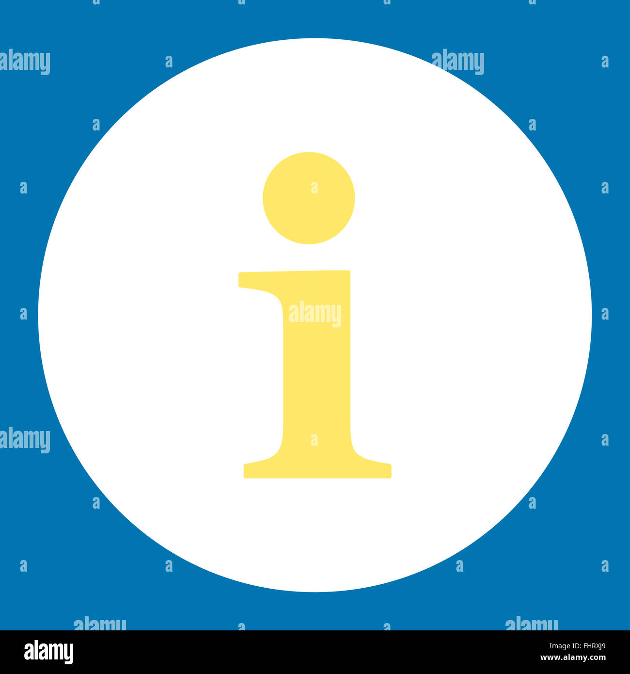 Info flat yellow and white colors round button Stock Photo - Alamy