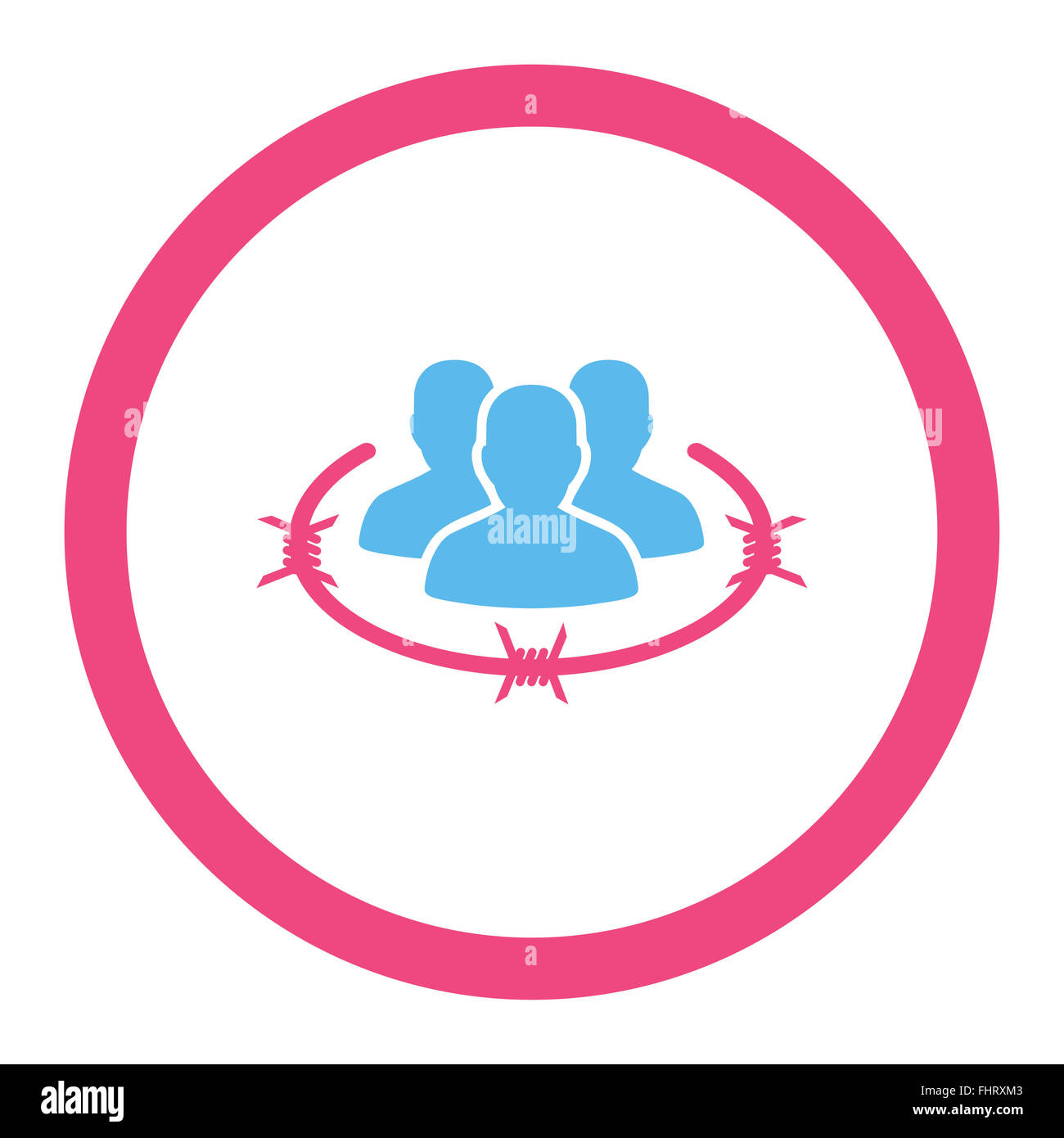 Strict management flat pink and blue colors rounded glyph icon Stock ...