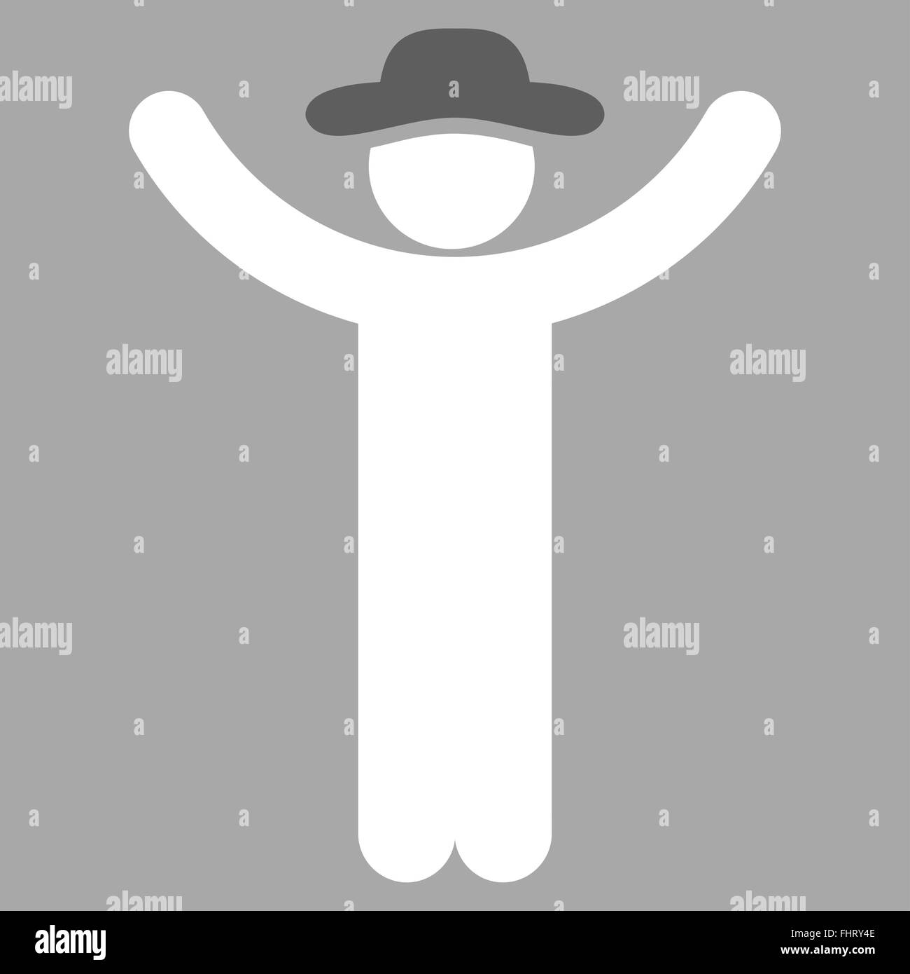 Hands Up User Icon Stock Photo - Alamy