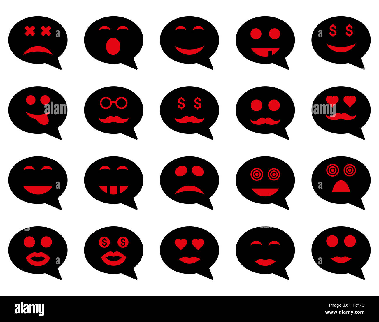 Chat emotion smile icons Stock Photo - Alamy