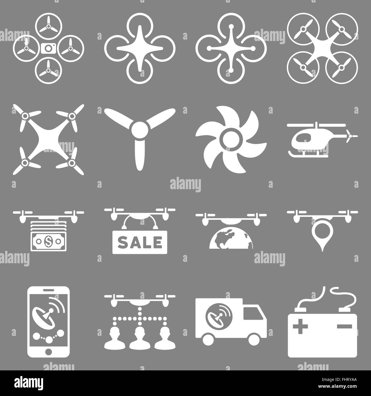 Drone service icon set Stock Photo - Alamy