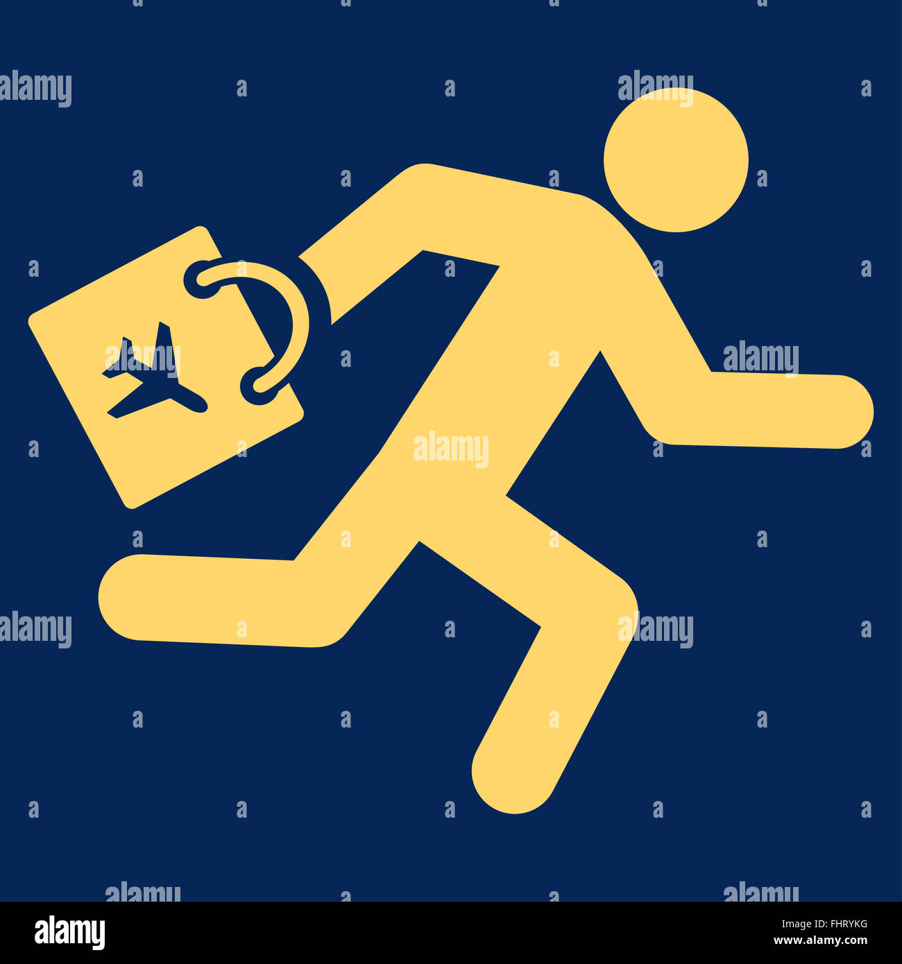 Late Airport Passenger Flat Icon Stock Photo - Alamy