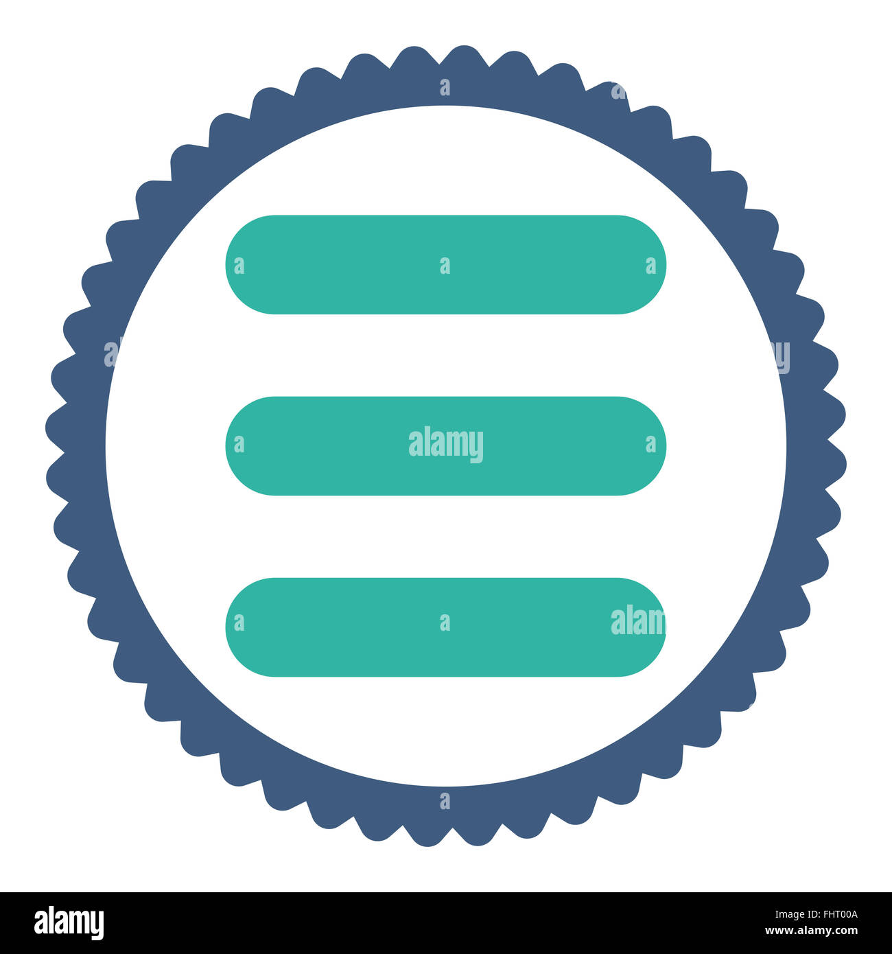 Stack flat cobalt and cyan colors round stamp icon Stock Photo - Alamy