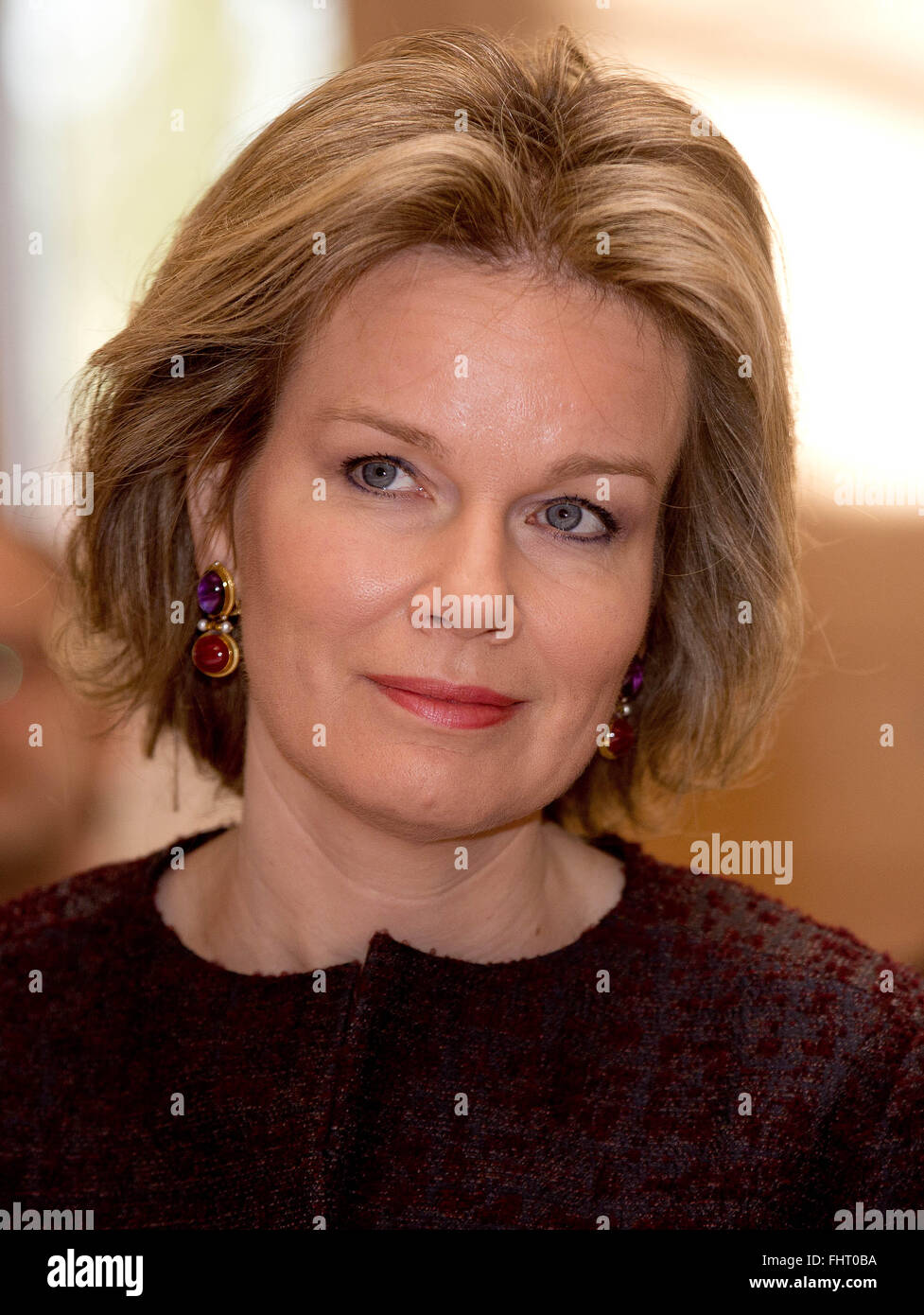 Queen Mathilde at daycare centre Talander for mentally disabled people ...