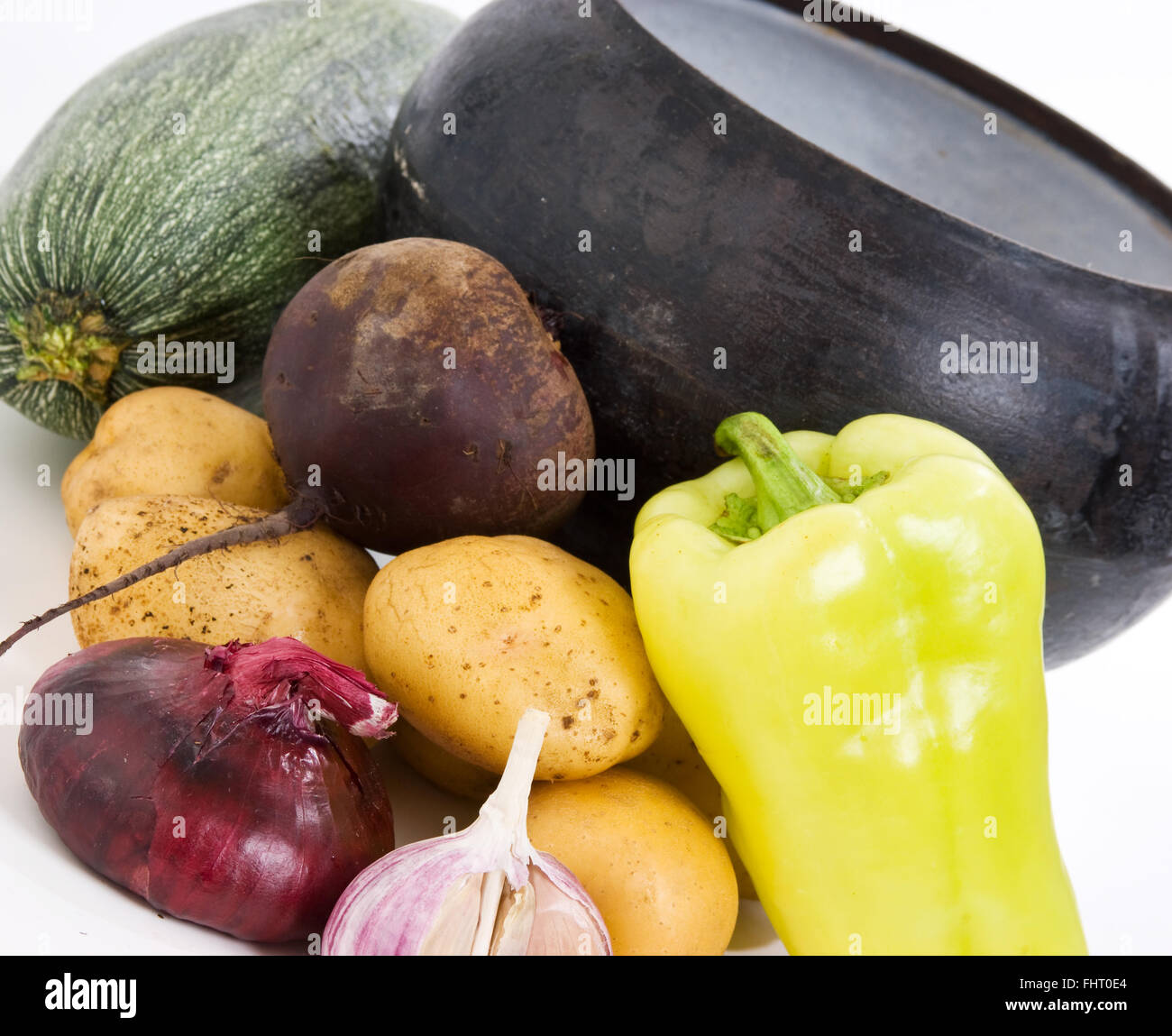 cast iron pot with vegetables Stock Photo - Alamy