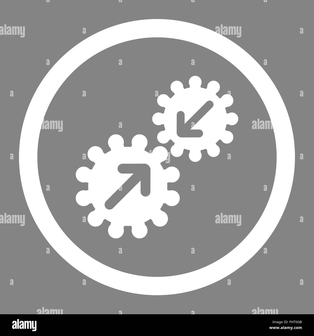 Integration flat white color rounded vector icon Stock Photo - Alamy