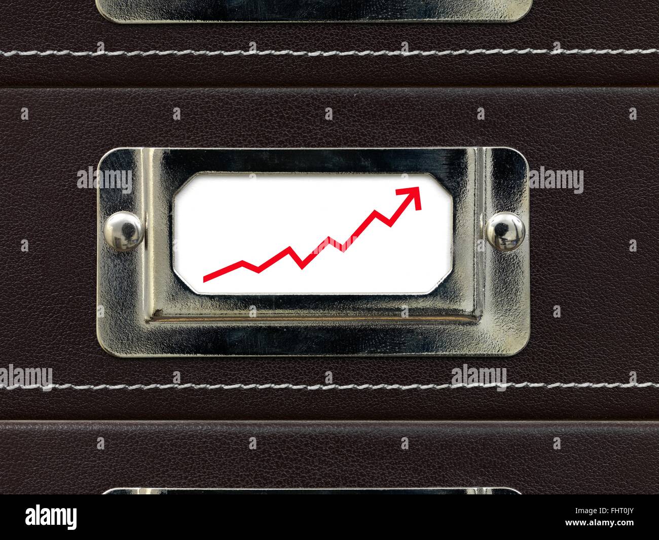 An office tray label on a leather tray Stock Photo - Alamy