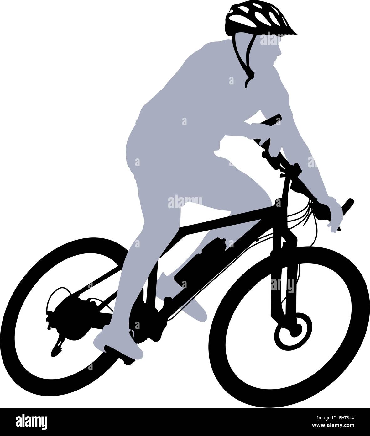 Silhouette of a cyclist male. vector illustration Stock Vector Image ...