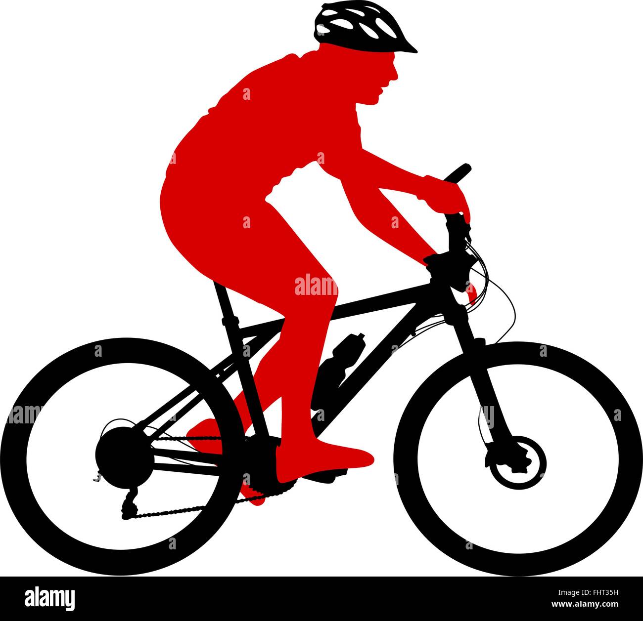 Silhouette of a cyclist male. vector illustration Stock Vector Image ...