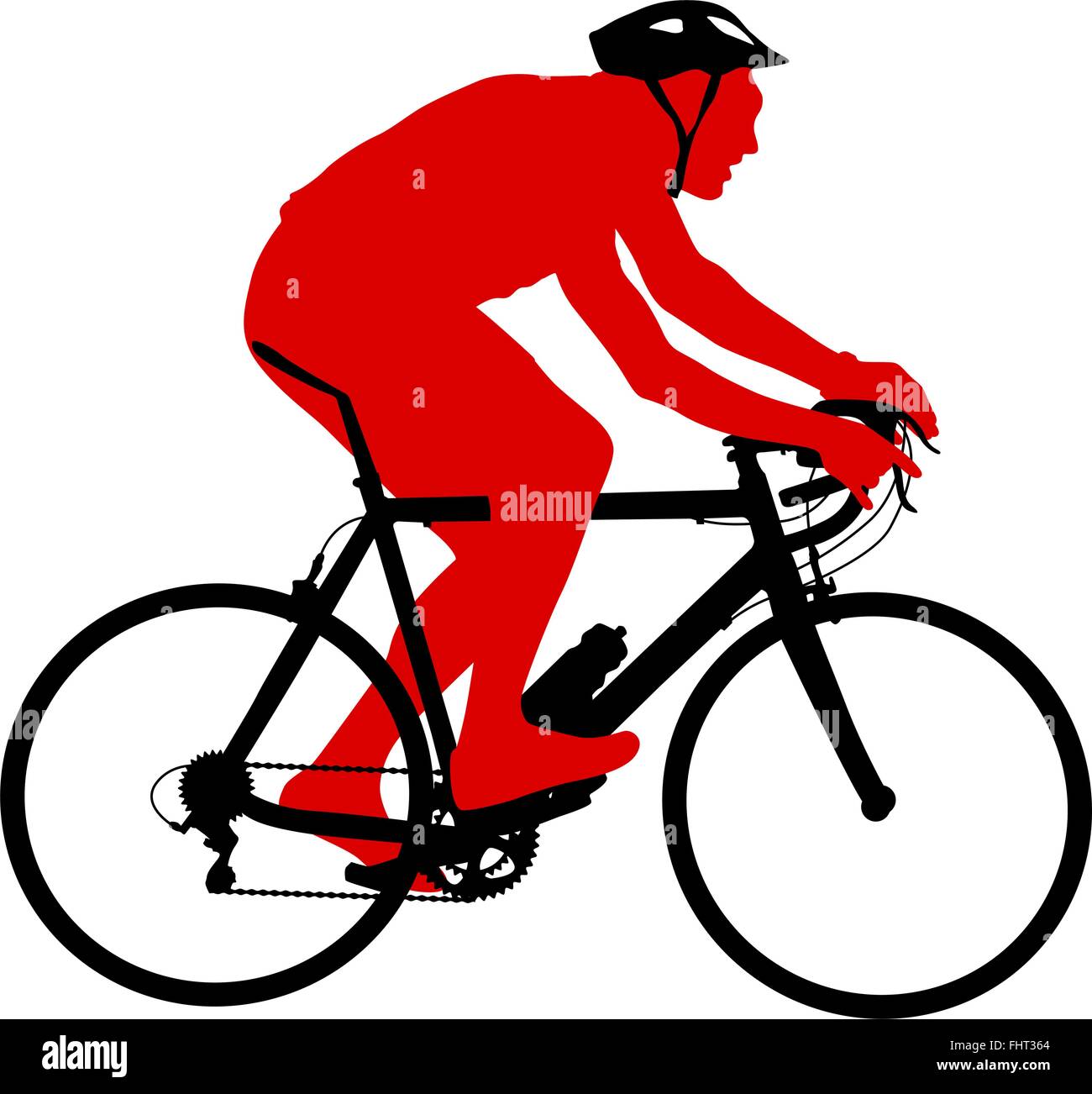 Silhouette of a cyclist male. vector illustration Stock Vector Image ...