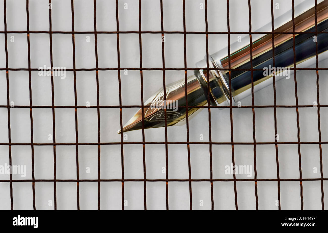Closeup of the nib of a fountain pen under a wire mesh Stock Photo - Alamy