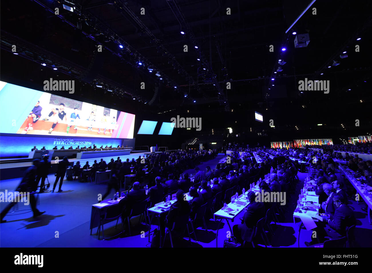 Zurich, Switzerland. 26th Feb, 2016. Delegates of FIFA countries attend ...