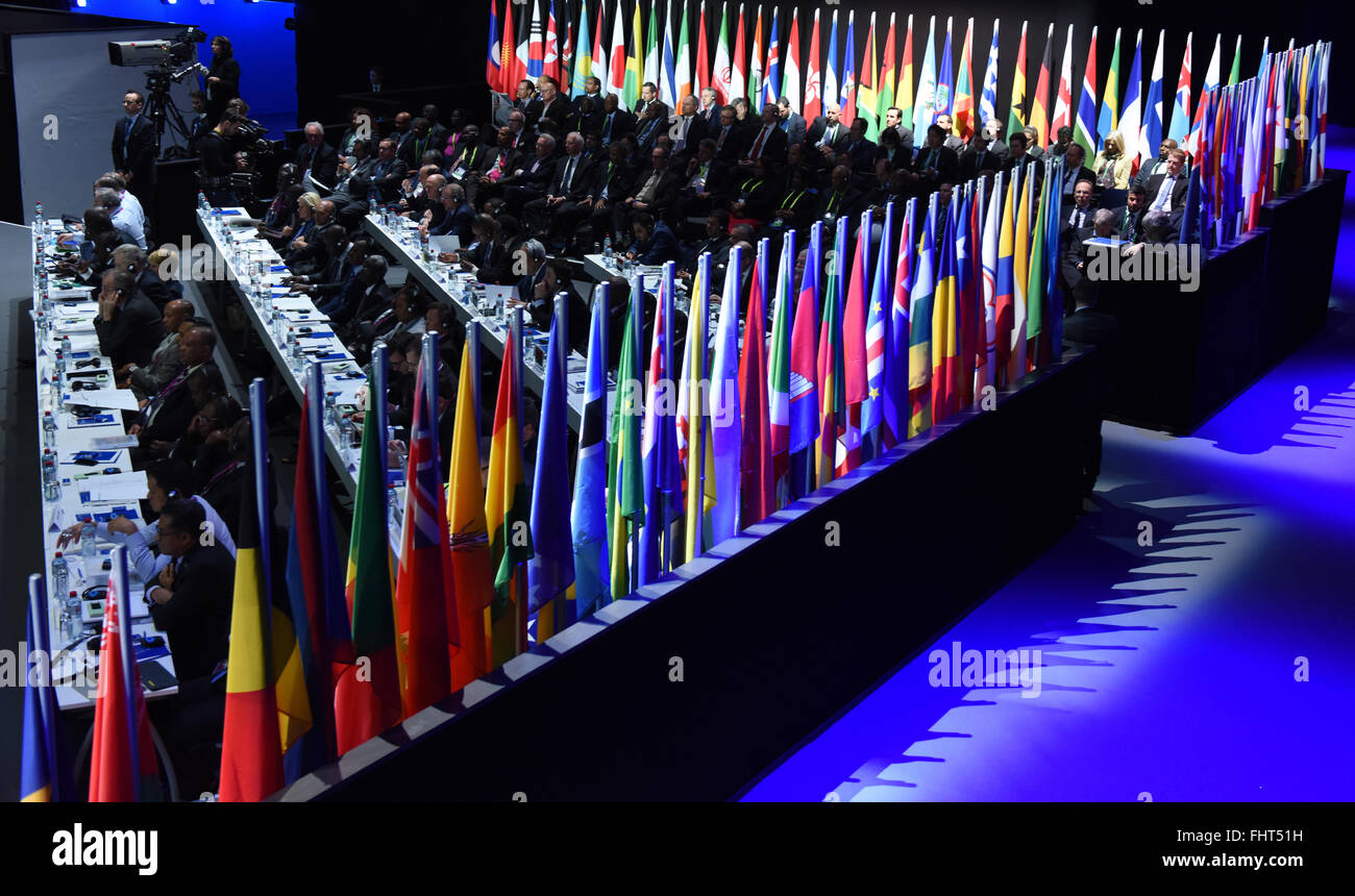 Zurich, Switzerland. 26th Feb, 2016. Delegates of FIFA countries attend ...