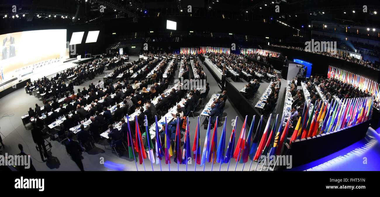 Zurich, Switzerland. 26th Feb, 2016. Delegates of FIFA countries attend ...