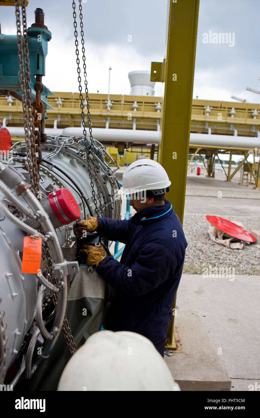 Gas generator maintenance in workshop Stock Photo - Alamy