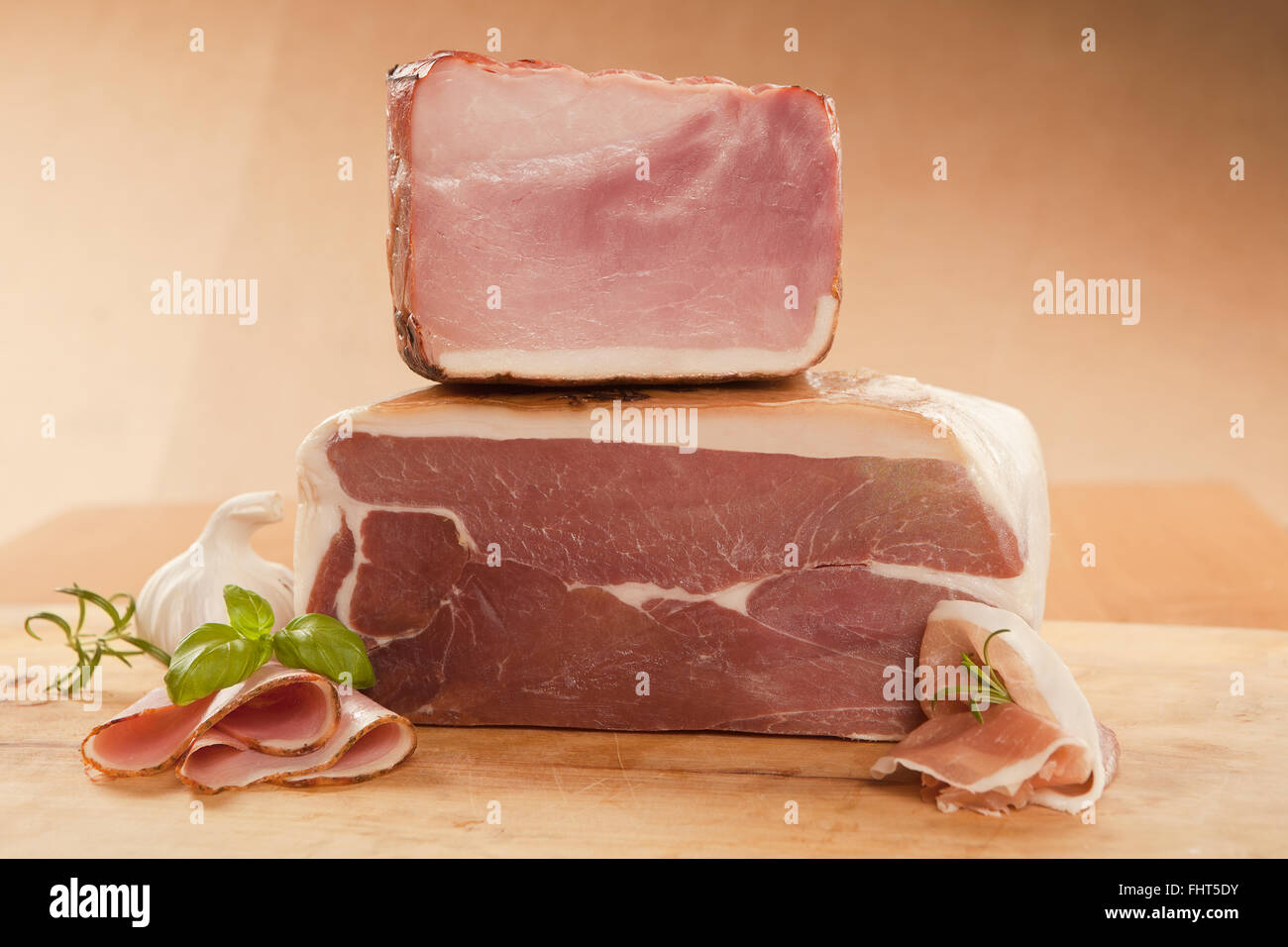Ham and prosciutto piece Stock Photo - Alamy