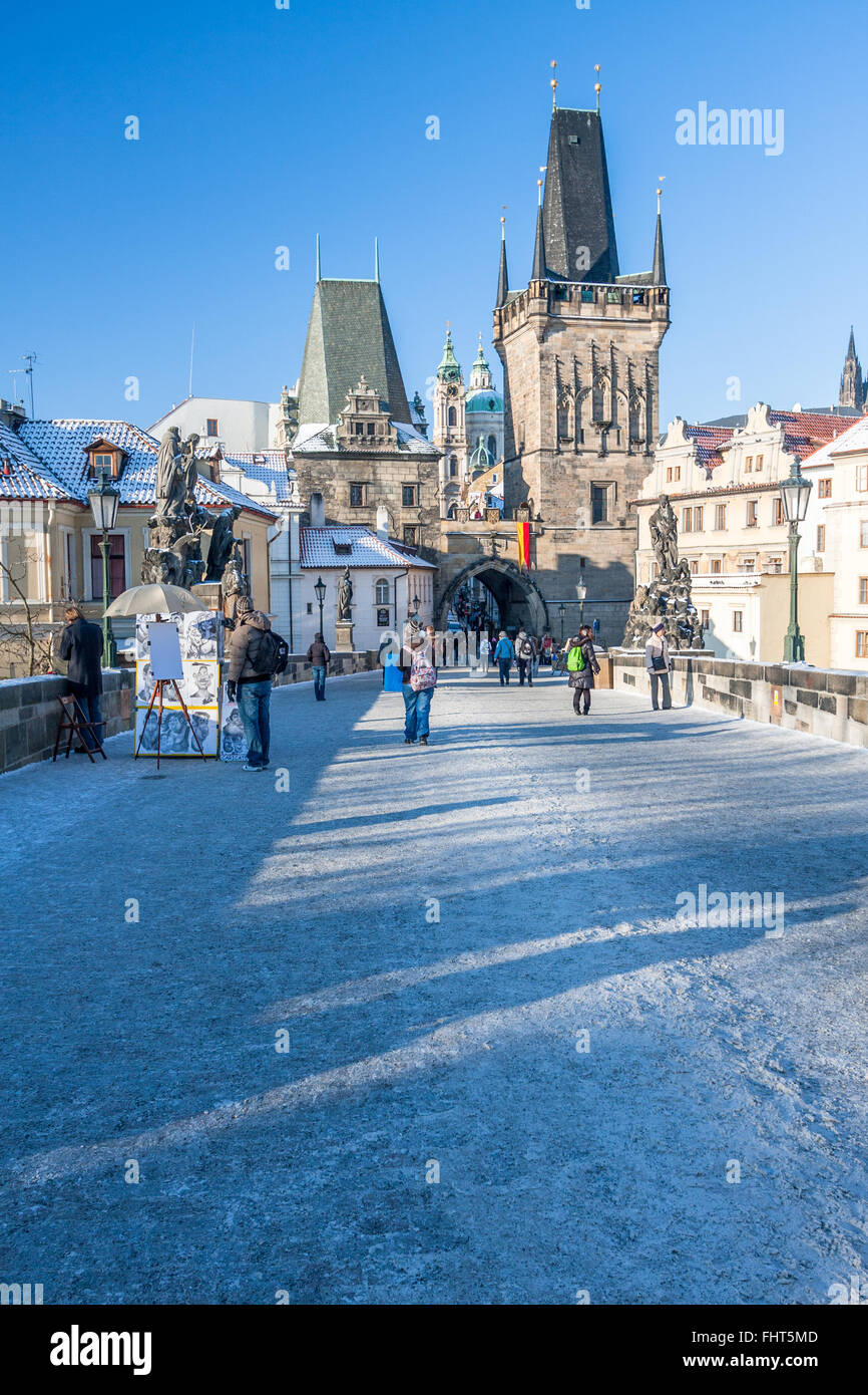 Prague cross on charles bridge hi-res stock photography and images - Alamy