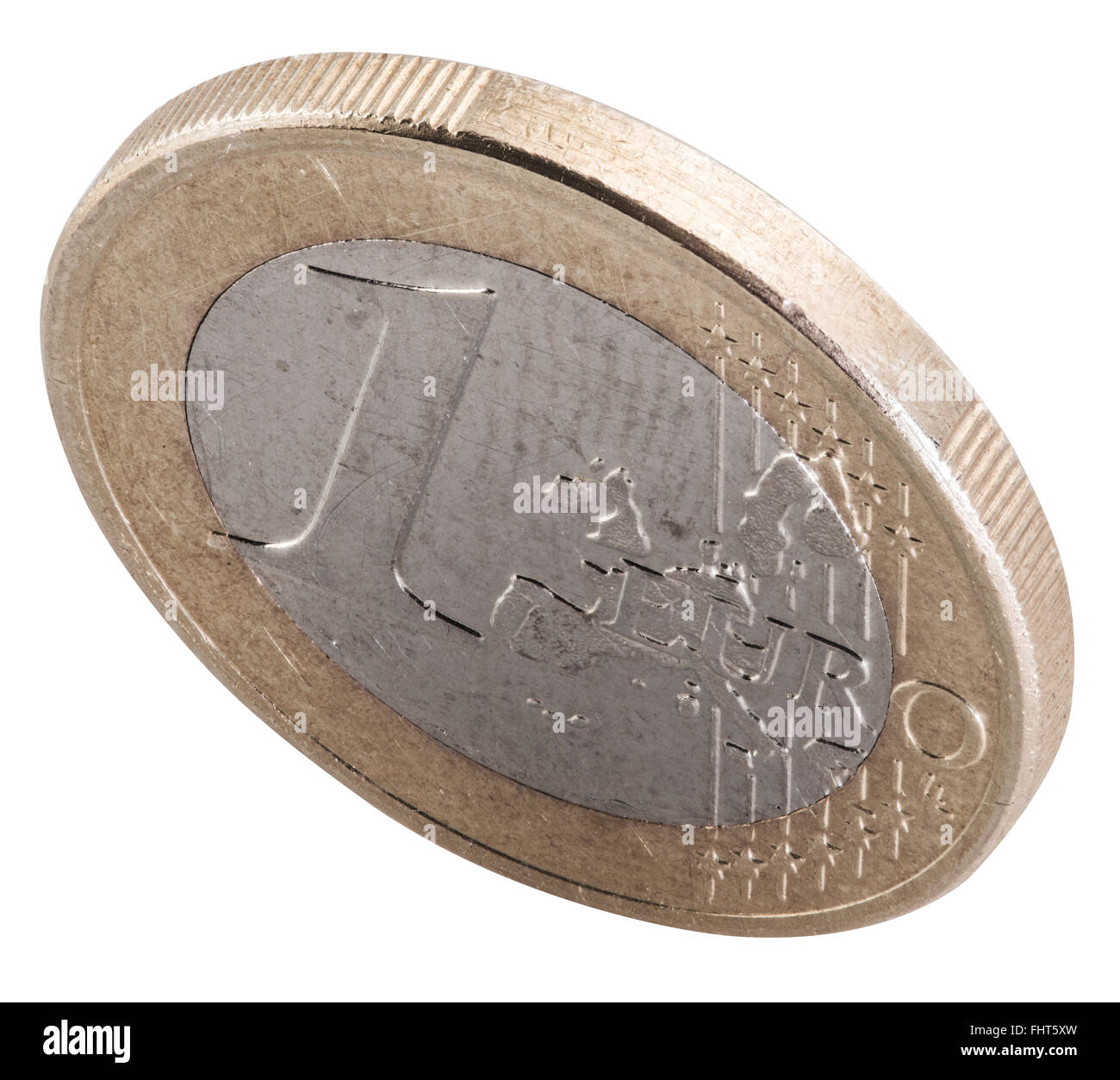 Old one euro coin isolated on a white background. File contains ...