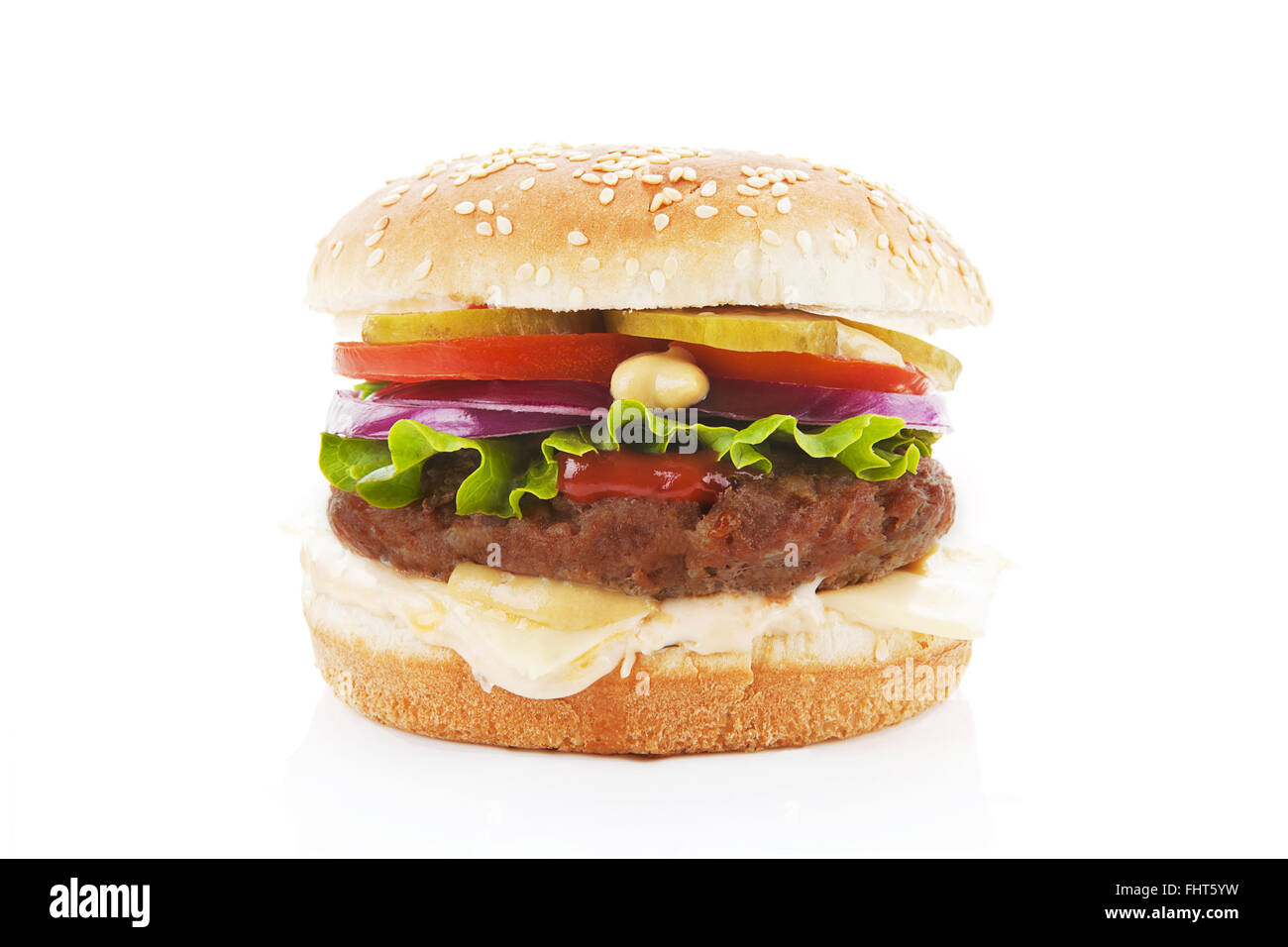 Hamburger isolated on white Stock Photo - Alamy