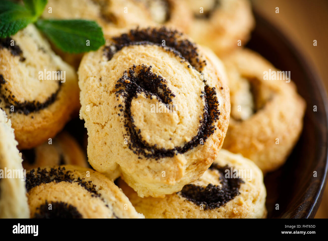 delicious crumbly biscuits with poppy seeds Stock Photo - Alamy