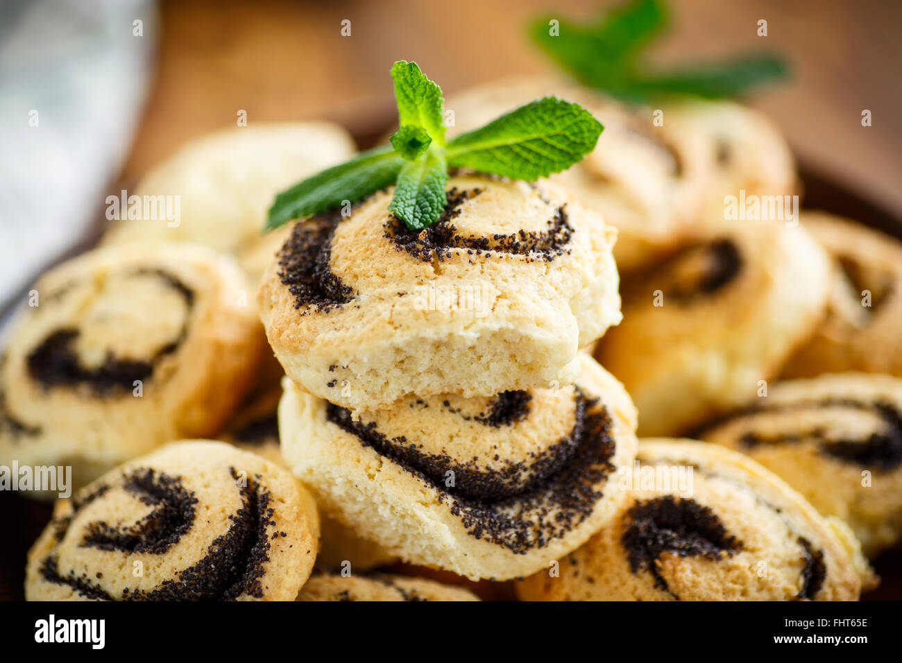 delicious crumbly biscuits with poppy seeds Stock Photo - Alamy