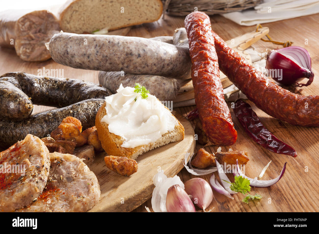 Traditional meat plate Stock Photo - Alamy