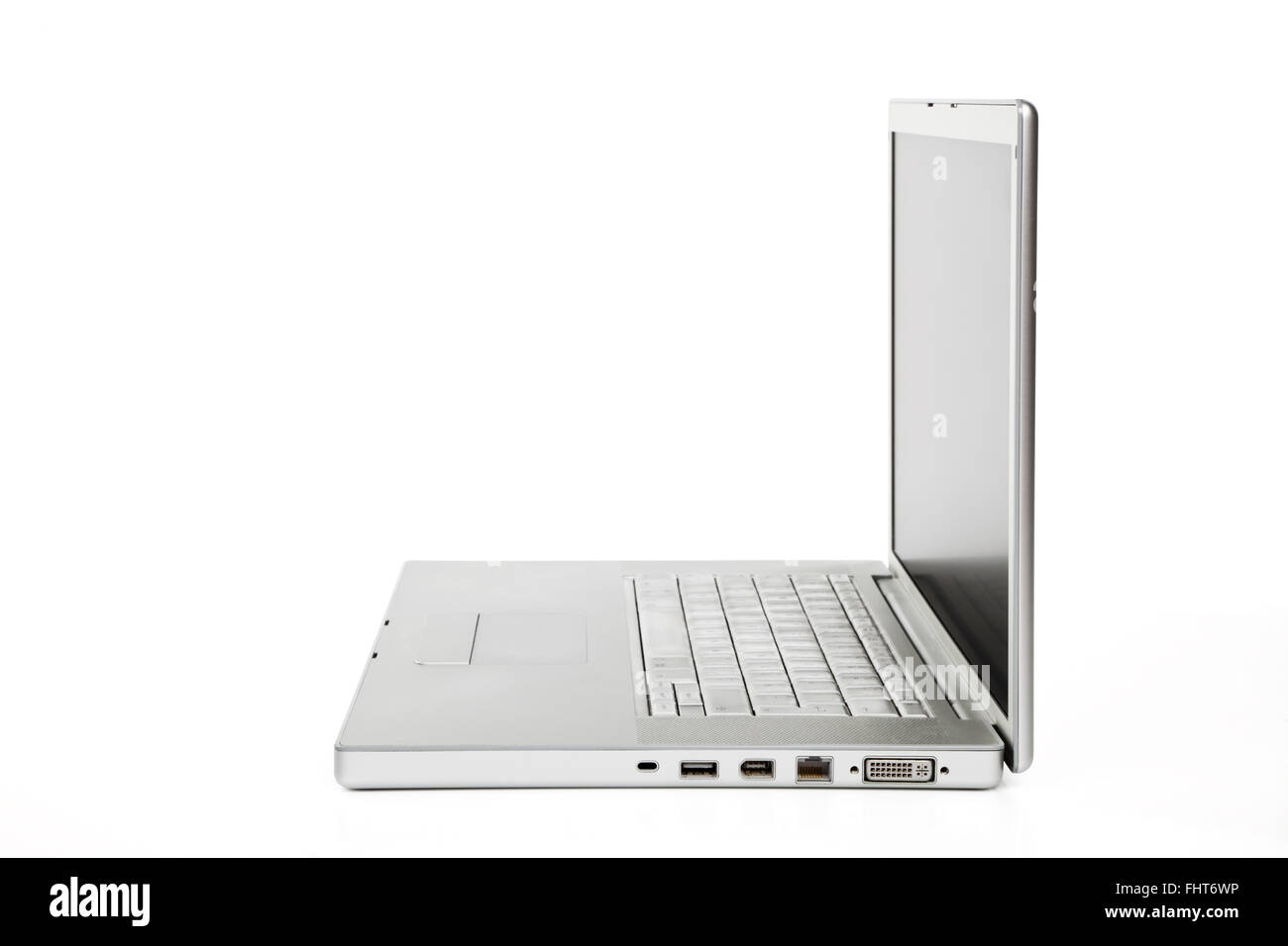 Silver laptop isolated Stock Photo - Alamy