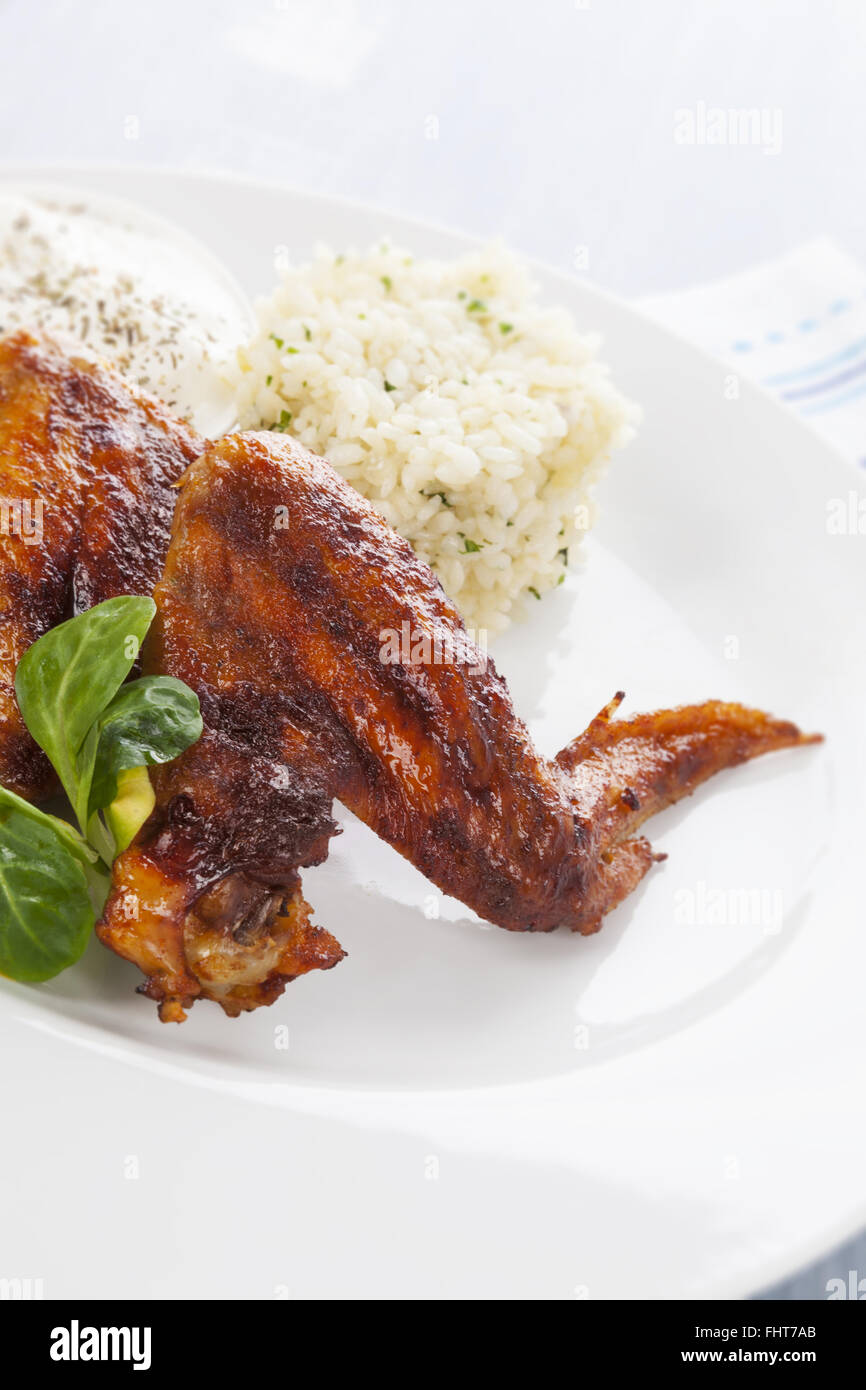 Delicious chicken eating Stock Photo - Alamy