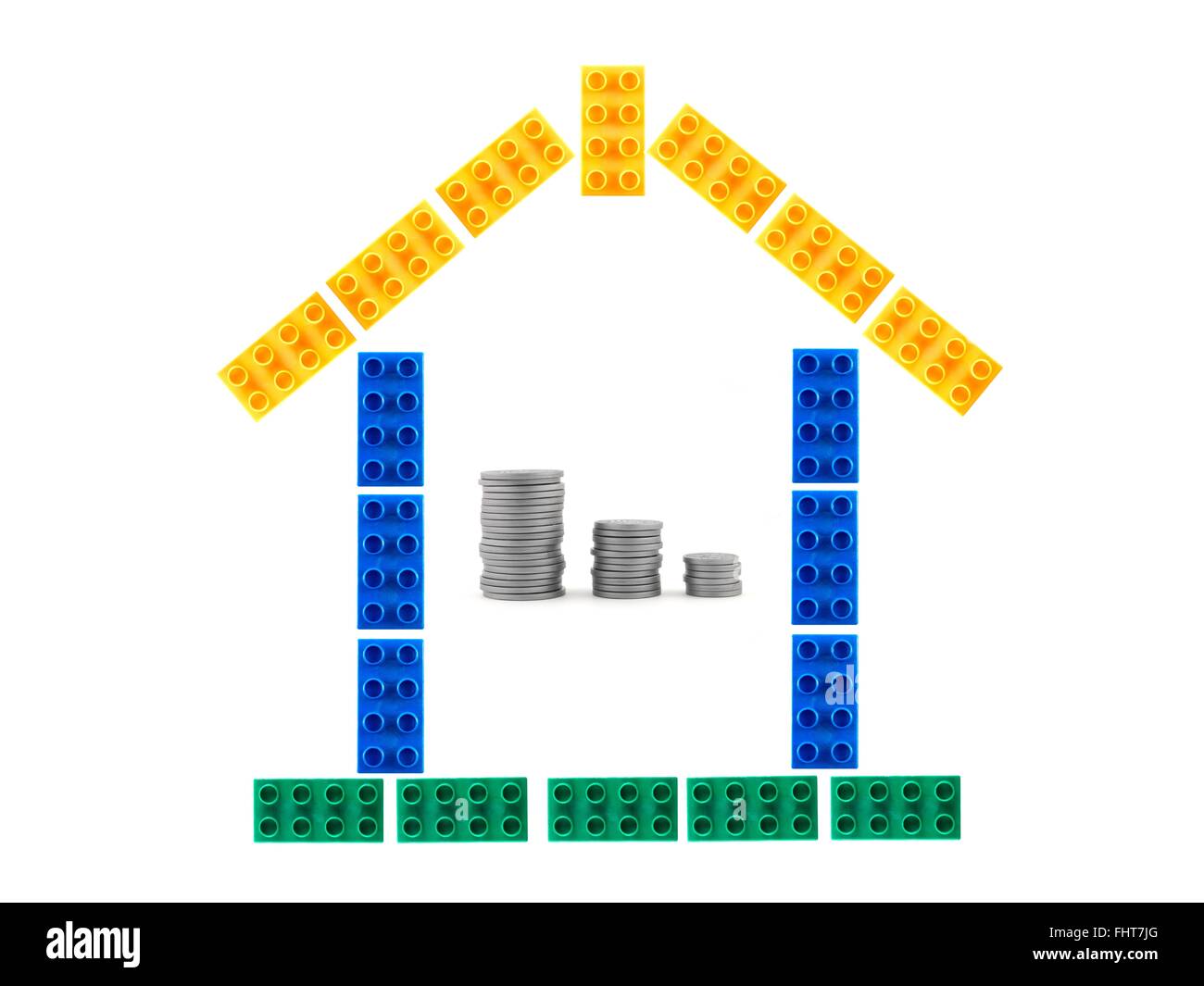 A house assembled from toy building blocks Stock Photo - Alamy