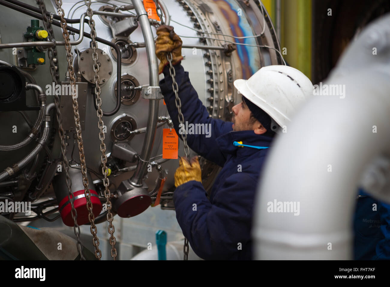 Gas generator maintenance in workshop Stock Photo - Alamy