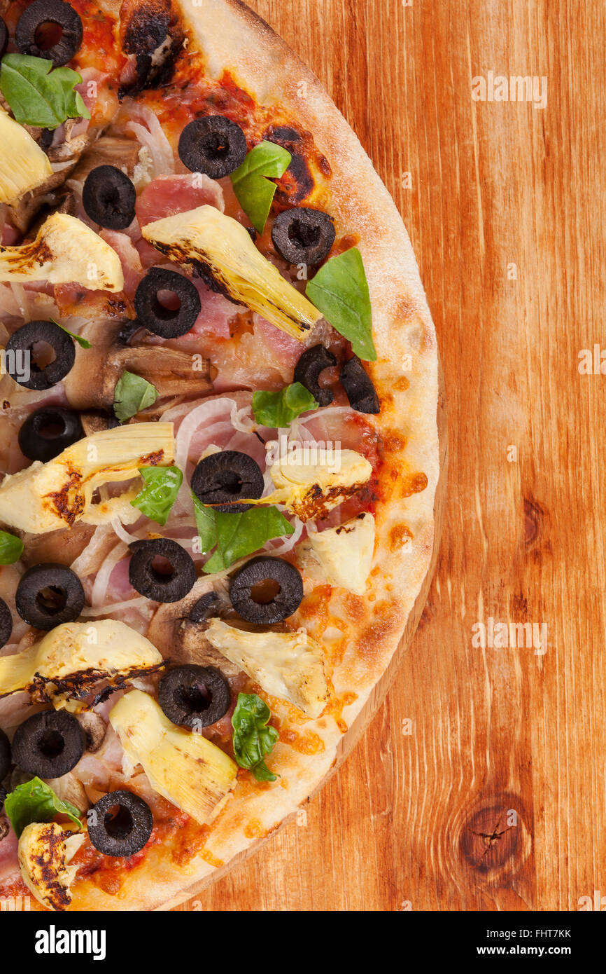 Delicious colorful pizza background Stock Photo - Alamy