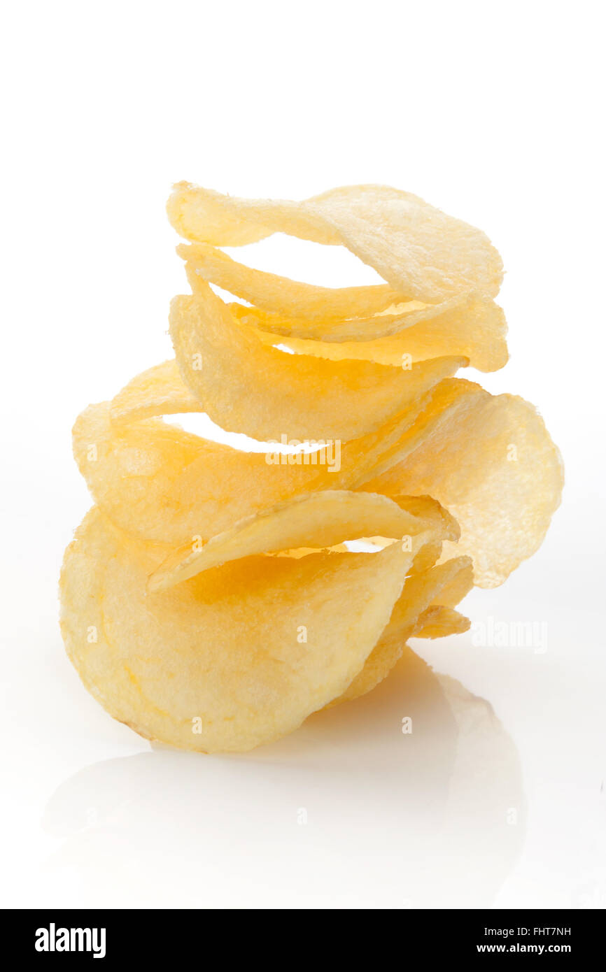 Crisps isolated on white background Stock Photo - Alamy