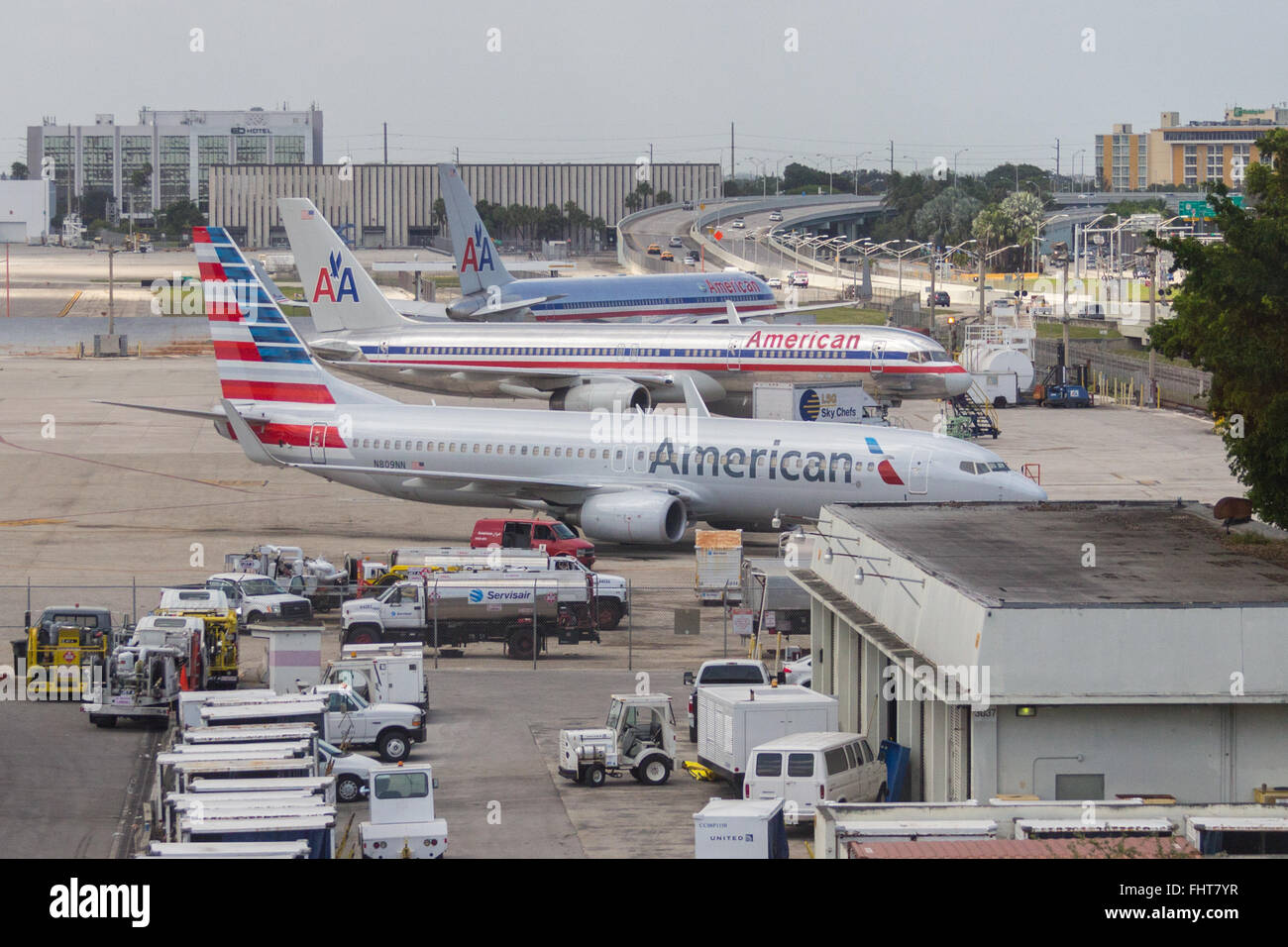American Airlines planes at Miami international airport Stock Photo - Alamy