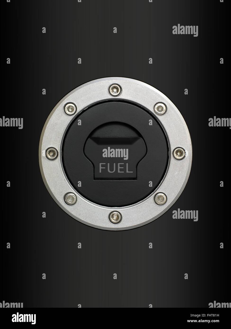 A cloe up shot of a fuel tank cover Stock Photo - Alamy