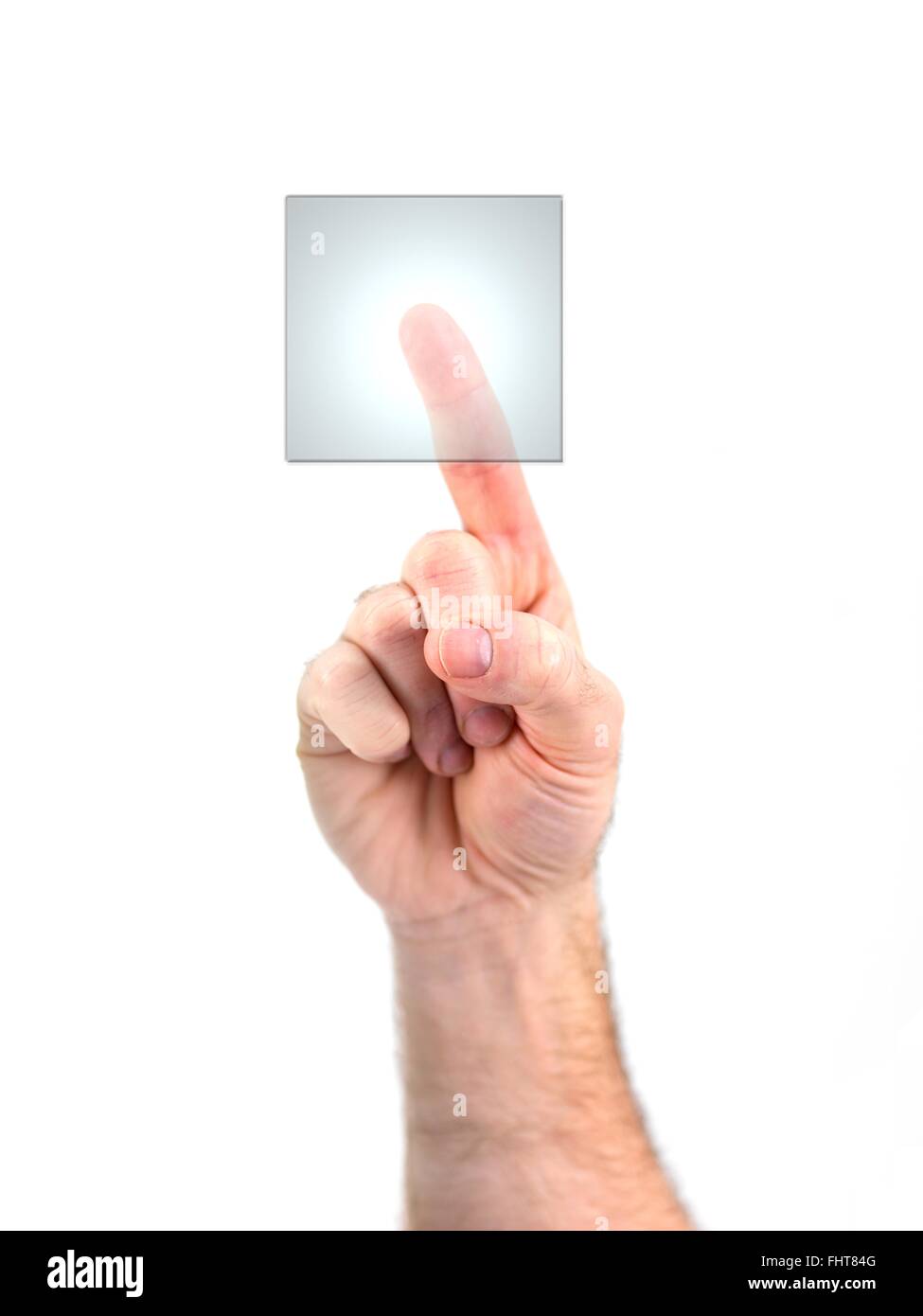 A hand touching a modern touch screen Stock Photo - Alamy